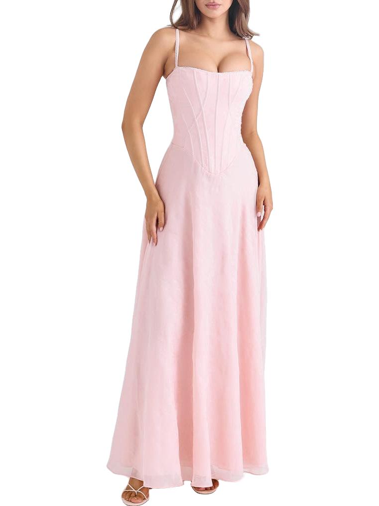 HOUSE OF CB Esme Fil Coupé Chiffon Gown